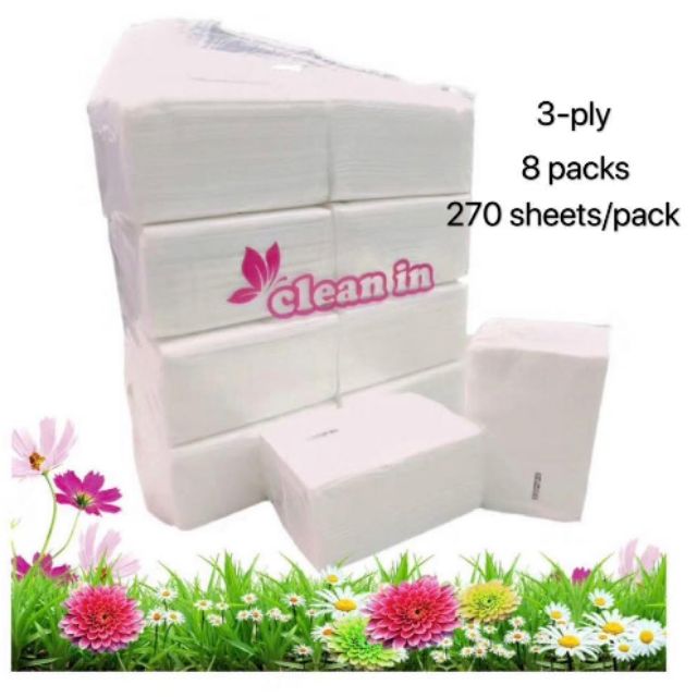 Clean in Facial Tissue Tower 3 Ply 420pulls 8 Packs | Lazada PH
