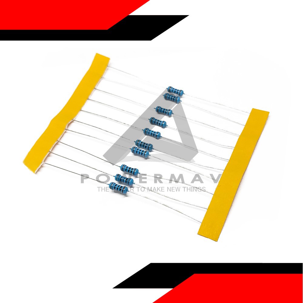 10pcs 100 ohms 5 band 1/4w Metal film resistor 1% ohm for pcb ...