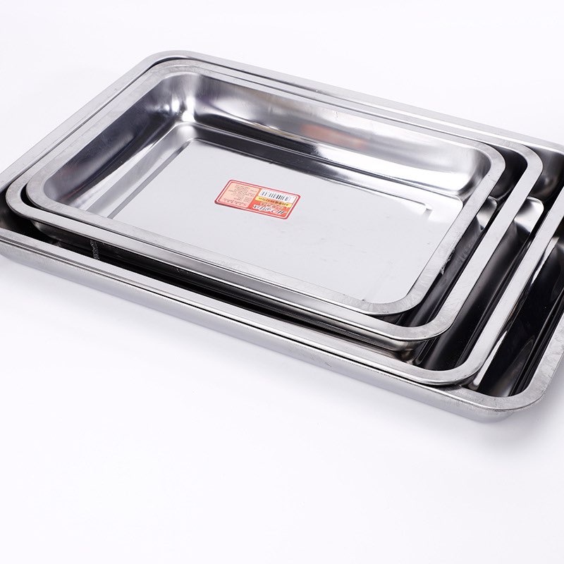 Luxe 1 PC Stainless Steel Tray Rectangular Plate Multi purpose Serving ...