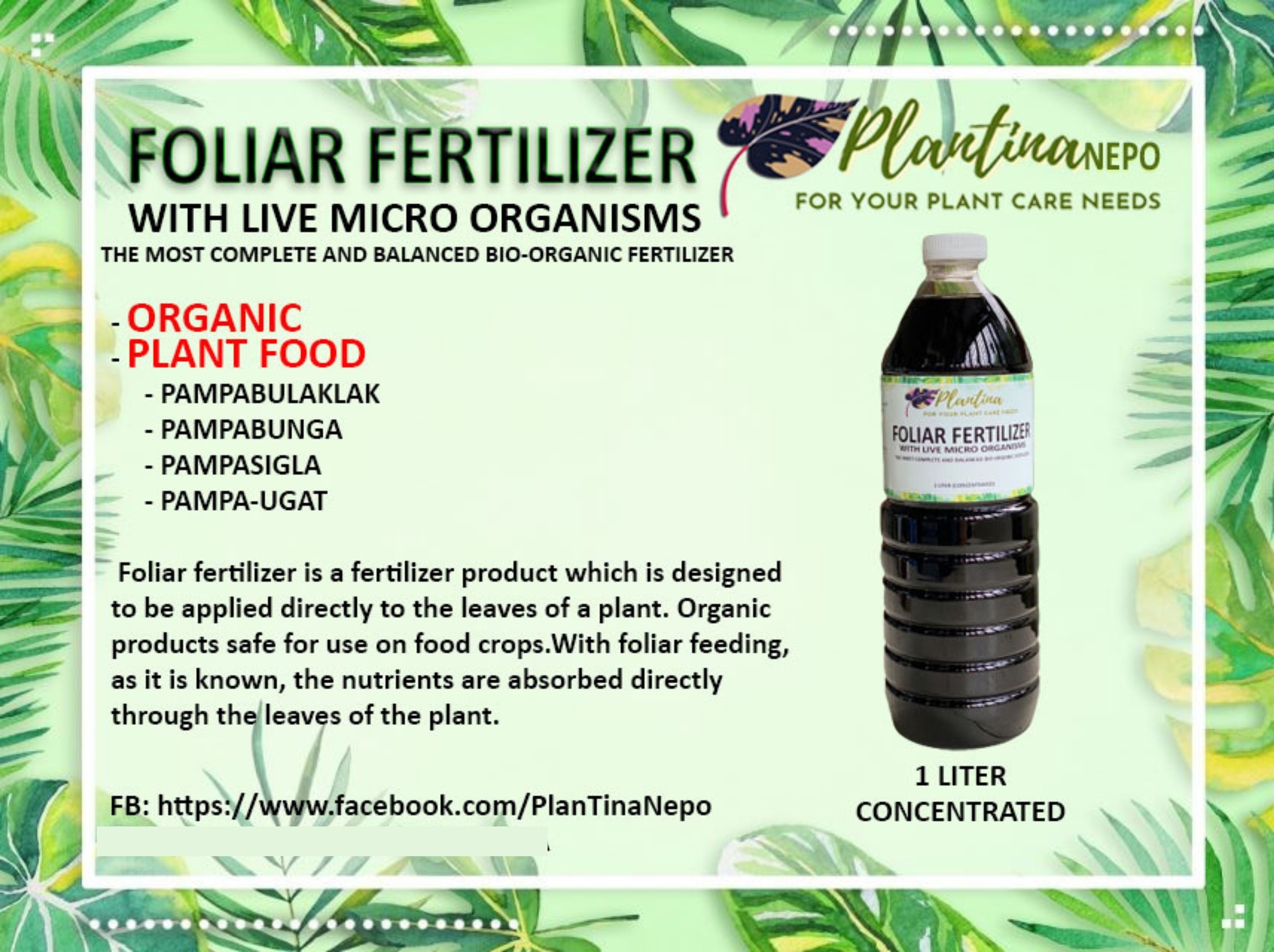 Foliar Fer tilizer Refill 1 Liter - Concentrated | Lazada PH