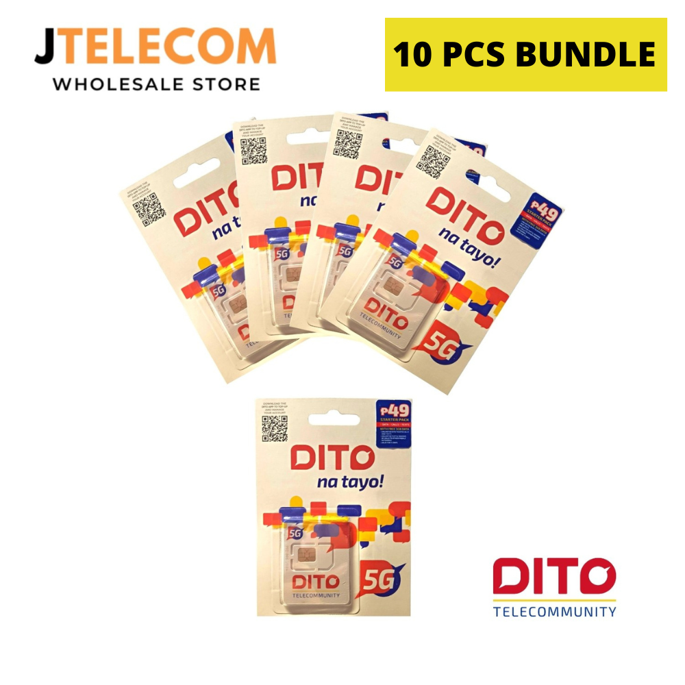 BUNDLE NEW 12GB DITO TELECOM SIM CARD 5G SEALED 10 PIECES | Lazada PH