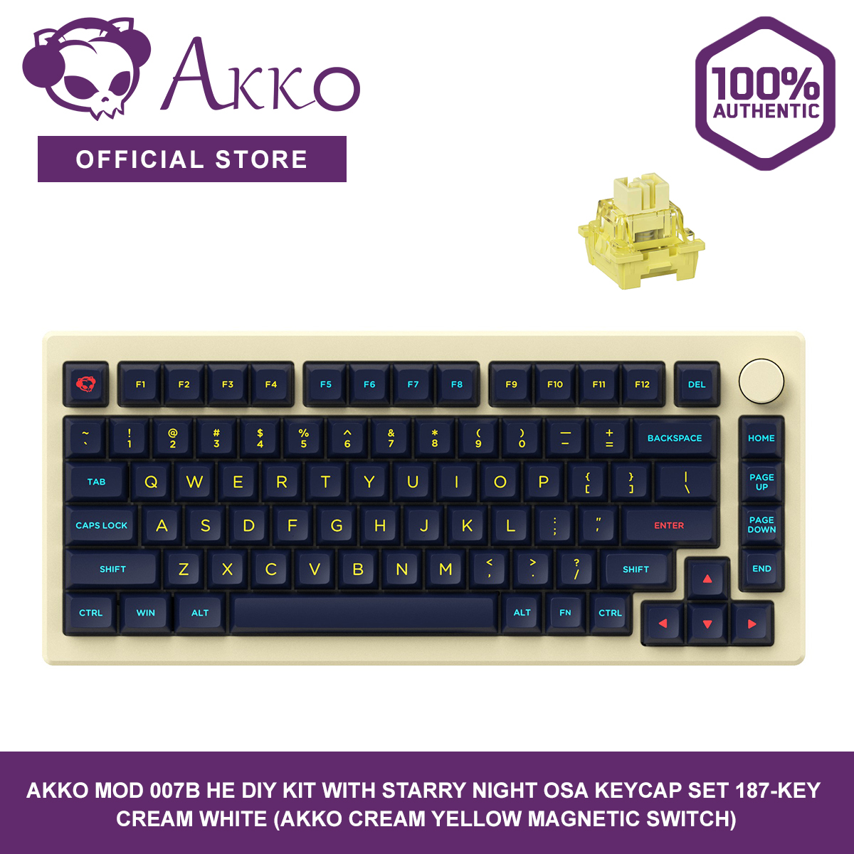 Akko MOD 007B HE DIY Kit With Starry Night OSA Keycap Set 187-Key Cream ...