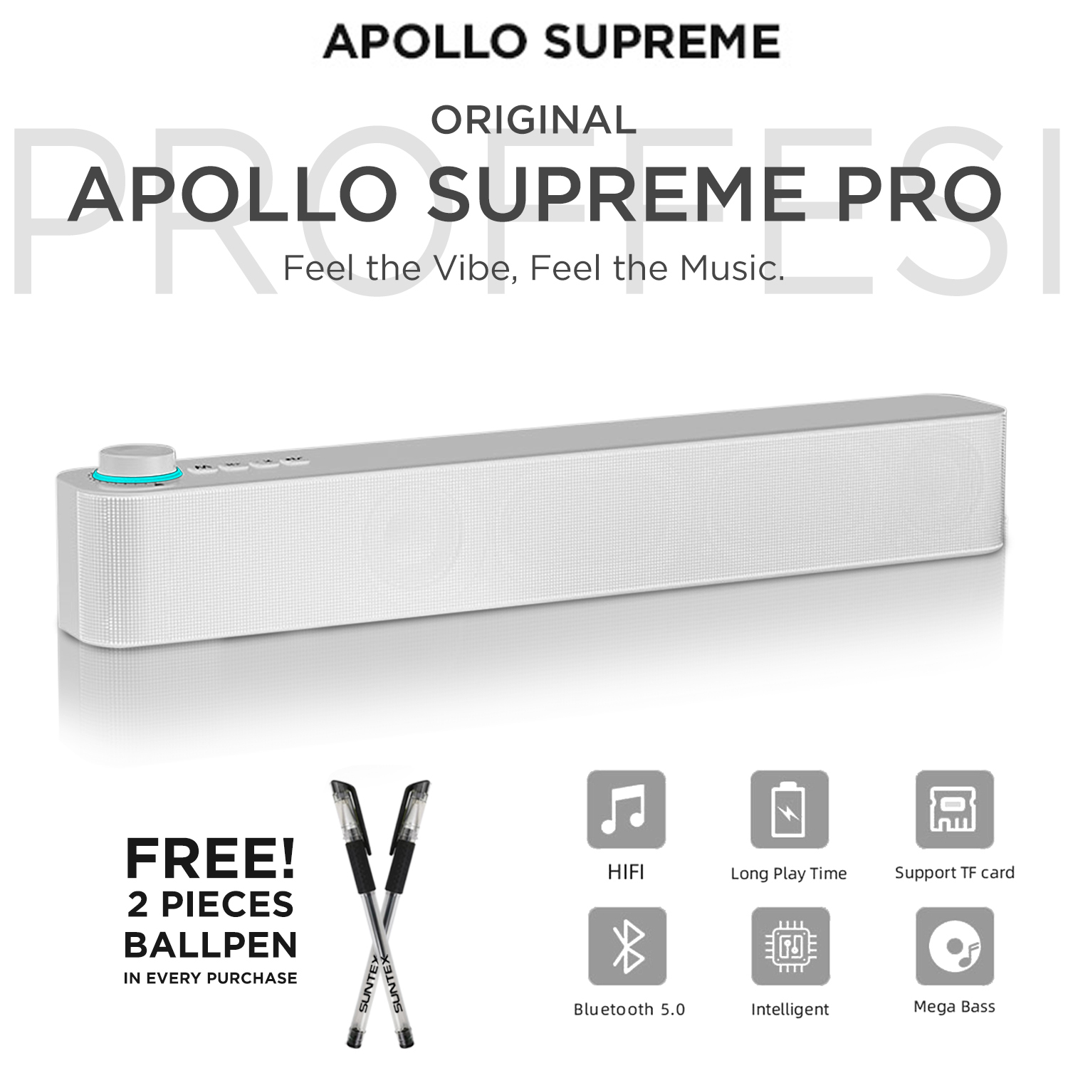 Suntex Apollo Supreme PRO Original Wireless 5.0 Bluetooth Speaker Audio ...