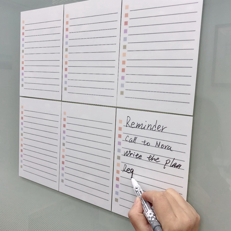6Pcs Dry Erase to Do List Reusable Lined Sticky Notes Whiteboard ...