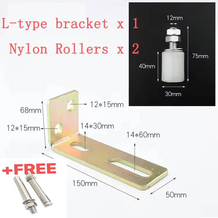【Local delivery】 Sliding Gate Guide Roller with L-Post Bracket, Dual ...