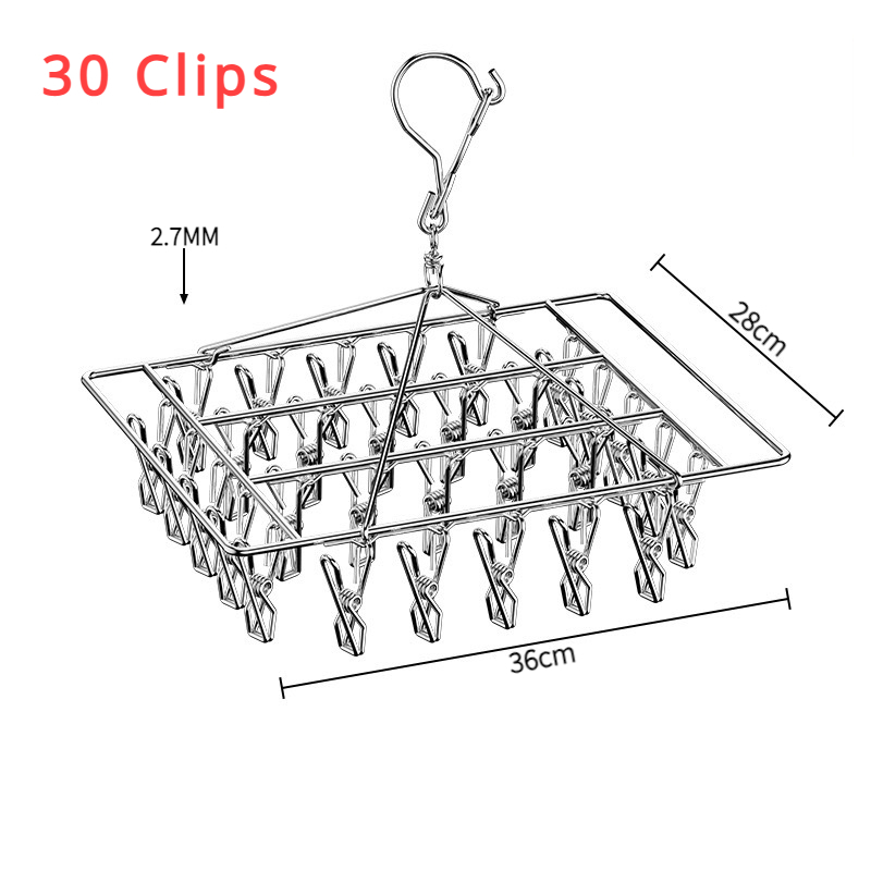 62 60 Clips Drying Racks Hanger Stainless Steel Clothes Hanger with ...