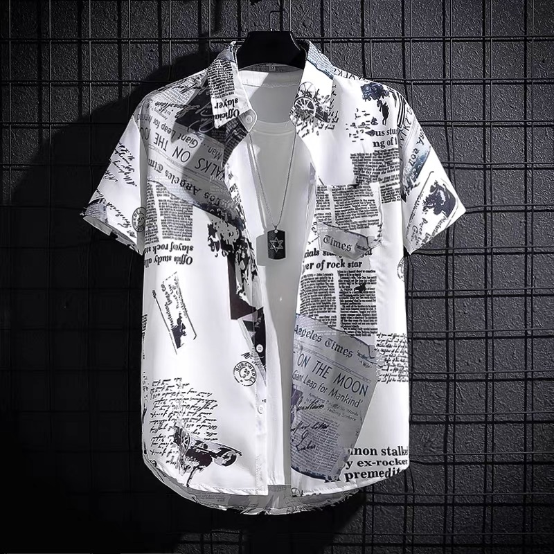 Polo Shirts OversIze Tshirts for man street newspaper design | Lazada PH