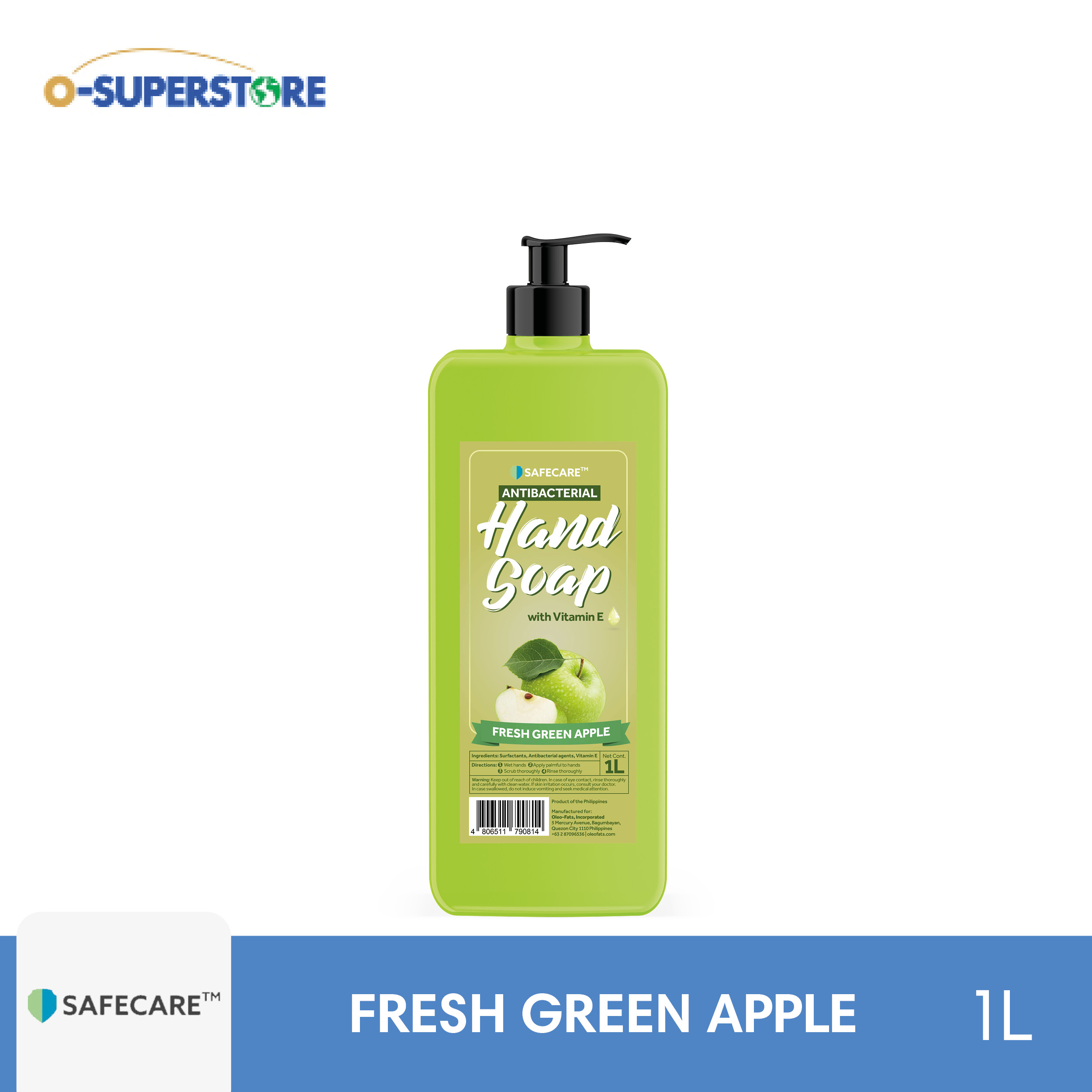 Safecare Antibacterial Hand Soap - Fresh Green Apple Scent 1L | Lazada PH