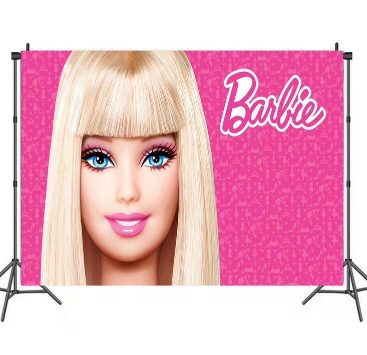 Barbie Party Backdrop Pink Princess Backdrop Props Girls Party Birthday ...