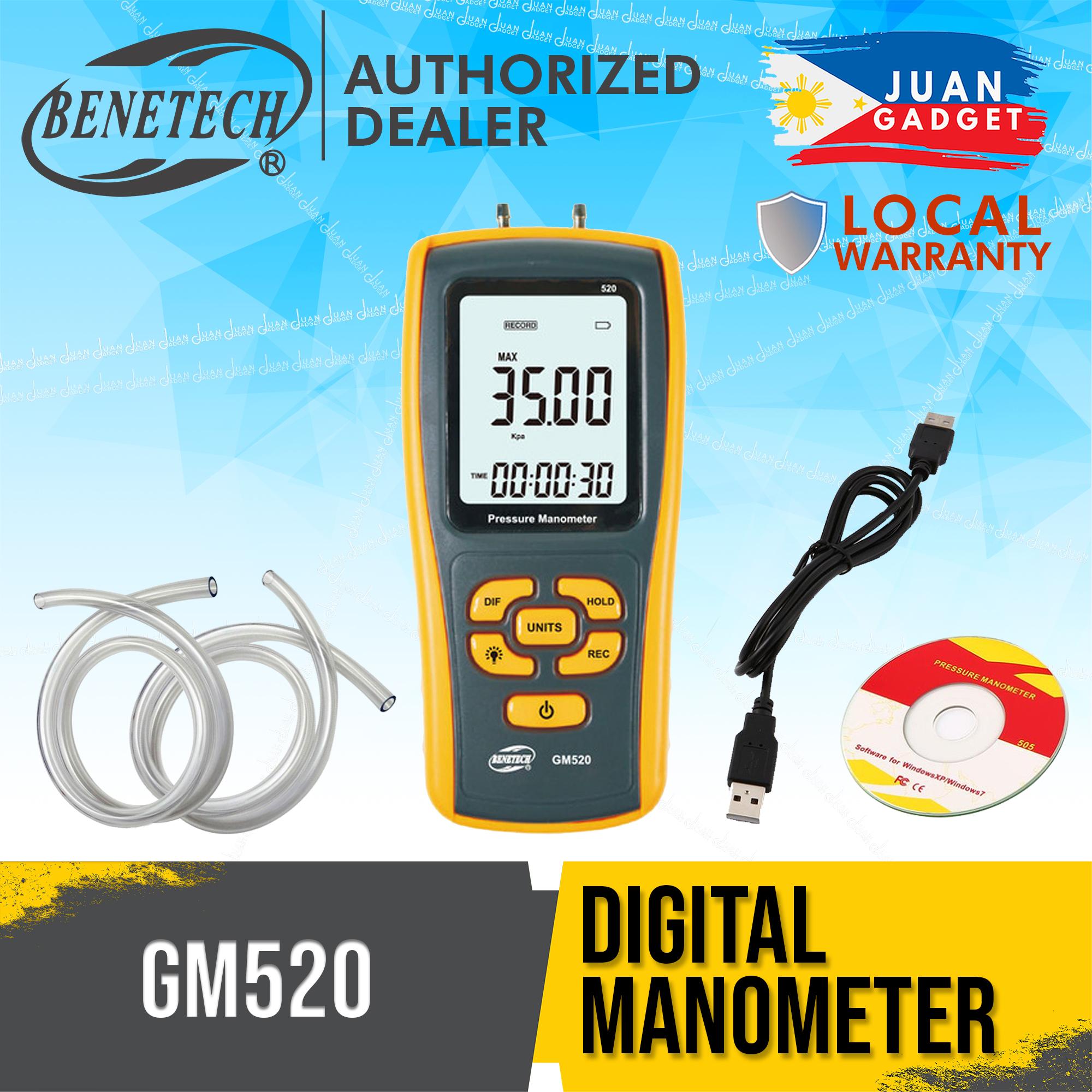 Benetech GM520 Digital LCD Display Pressure Manometer +/-0.3% FSO(25degree) Pressure Manometer ...
