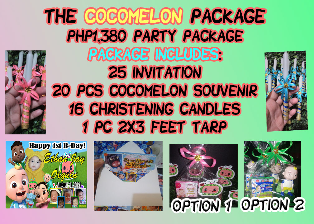 The COCOMELON PACKAGE Php1,380 Party Package Package Includes: 25 ...