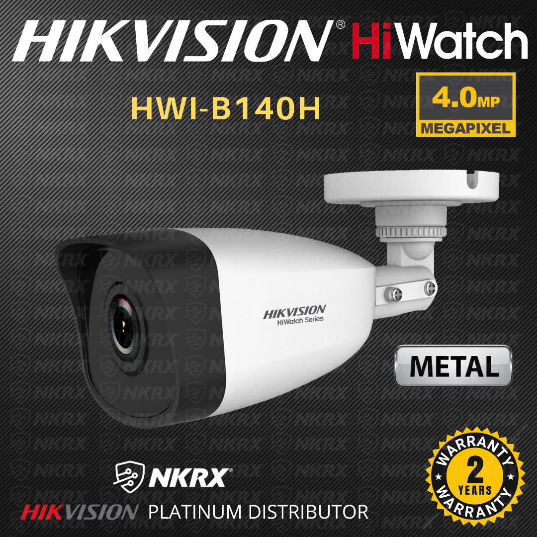 Hikvision HiWatch HWI-B140H 4MP Network Bullet Camera| IP Camera | POE ...