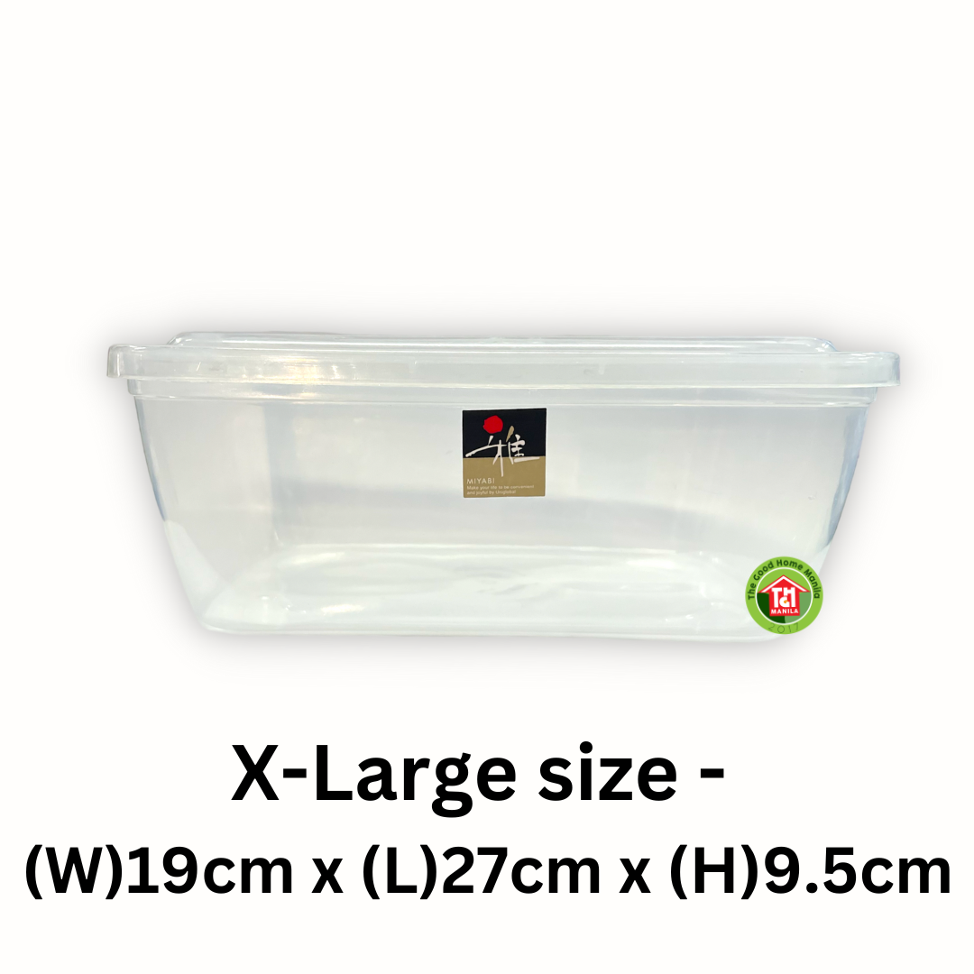Miyabi Rectangular Transparent Clear Reusable Food Keeper Lunchbox ...