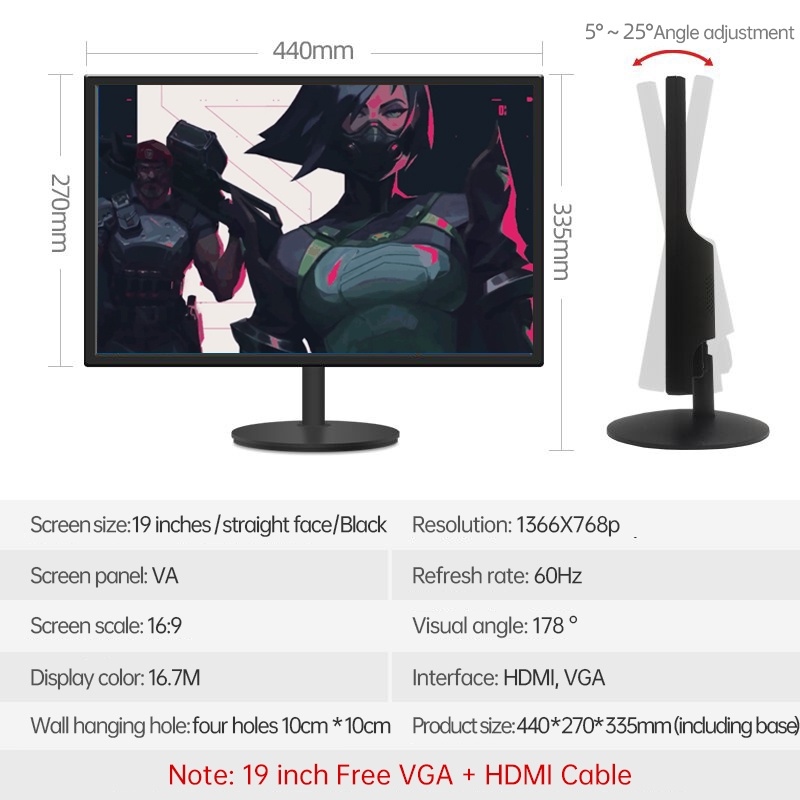 ICON Monitor 27/24/22 Inch LED Monitors HDMI VGA Original Brand New ...