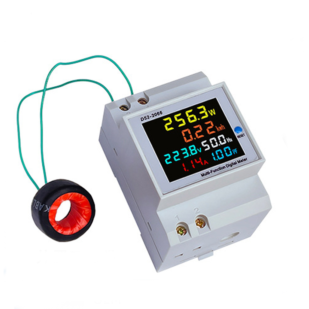 6 In1 Din Rail AC Monitor 110V 220V Wattmeter Digital Energy Meter ...