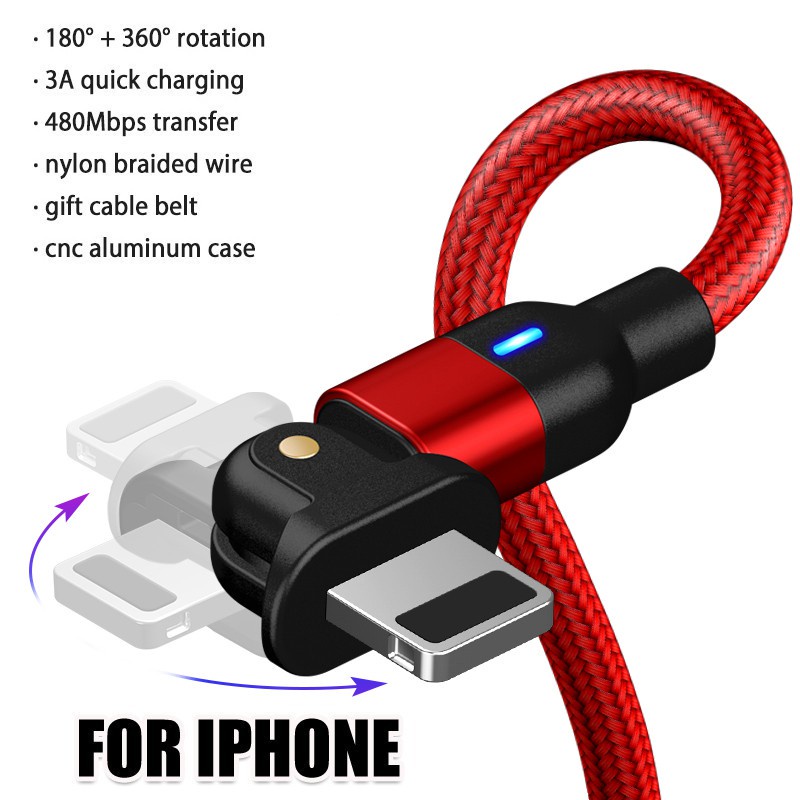 Remax Cable Fast Charger 180° Rotation for Android / Type C / IPhone ...