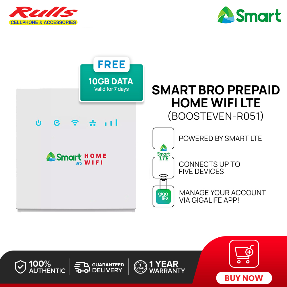 SMART Bro Prepaid Home Wifi LTE (Boosteven-R051) with FREE 10GB Data valid for 7 days | Lazada PH