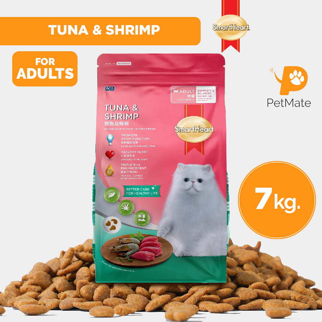 SmartHeart Adult Cat Dry Food Chicken Tuna Shrimp Salmon Seafood Egg ...