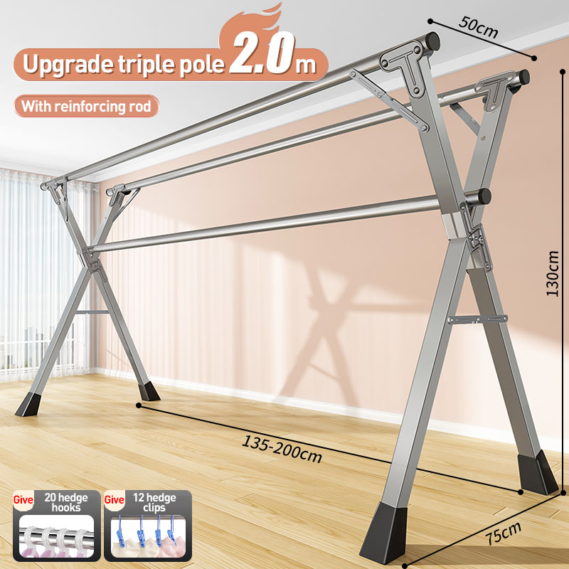 GEEK Foldable Sampayan Stainless Clothes Rack windproof, heavy duty ...