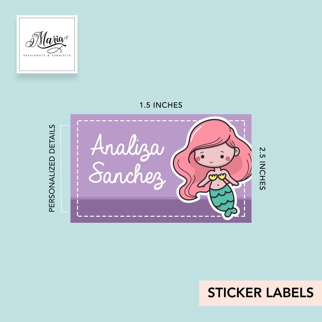 Mermaid B Personalized Sticker Labels Set of 48 | Lazada PH