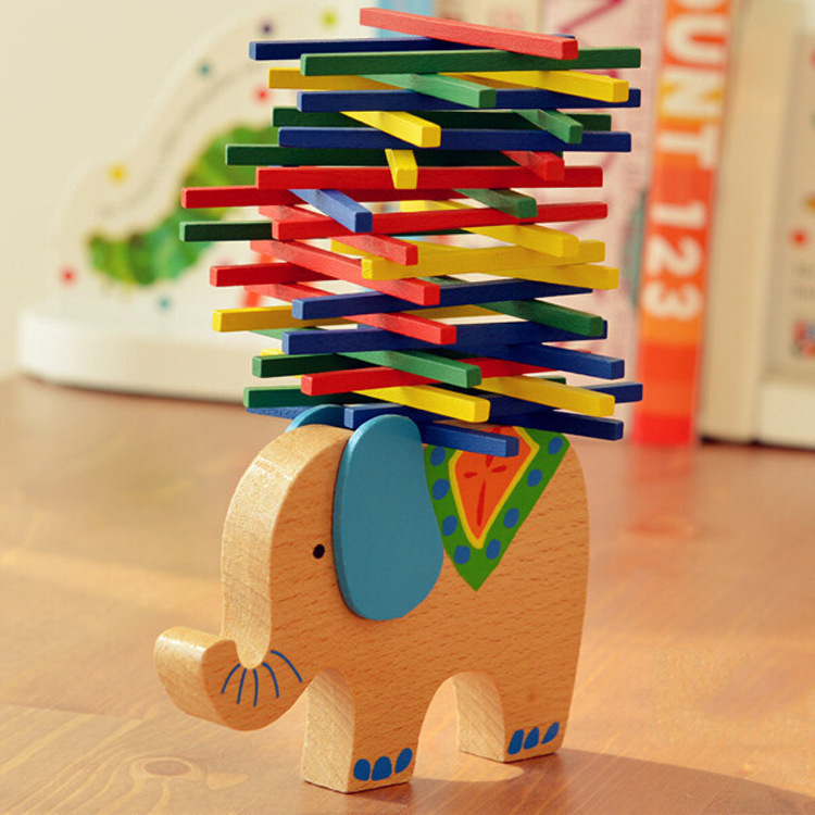 shop Stick Game Wooden Elephant Camel Balance toy Beam Parent-child ...