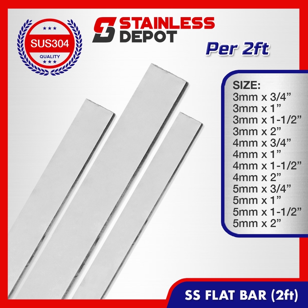 ready stock 2FT Stainless Flat Bar Stainless Flatbar Stainless Bar ...