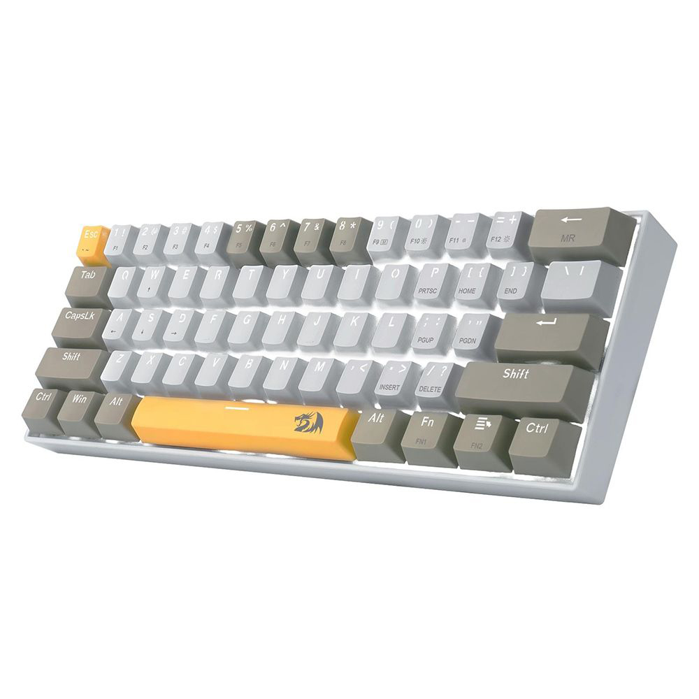 Redragon K606 Lakshmi 61-Key Mechanical Keyboard Black White Orange ...
