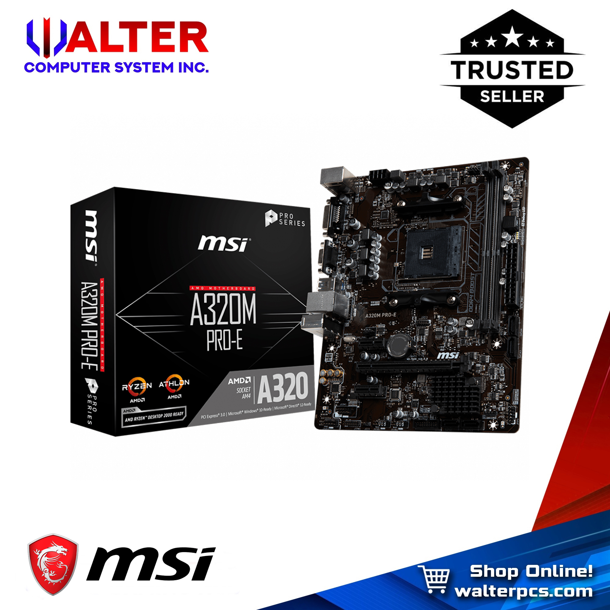 MSI A320 PRO-E DDR4 SOCKET AM4 | Lazada PH