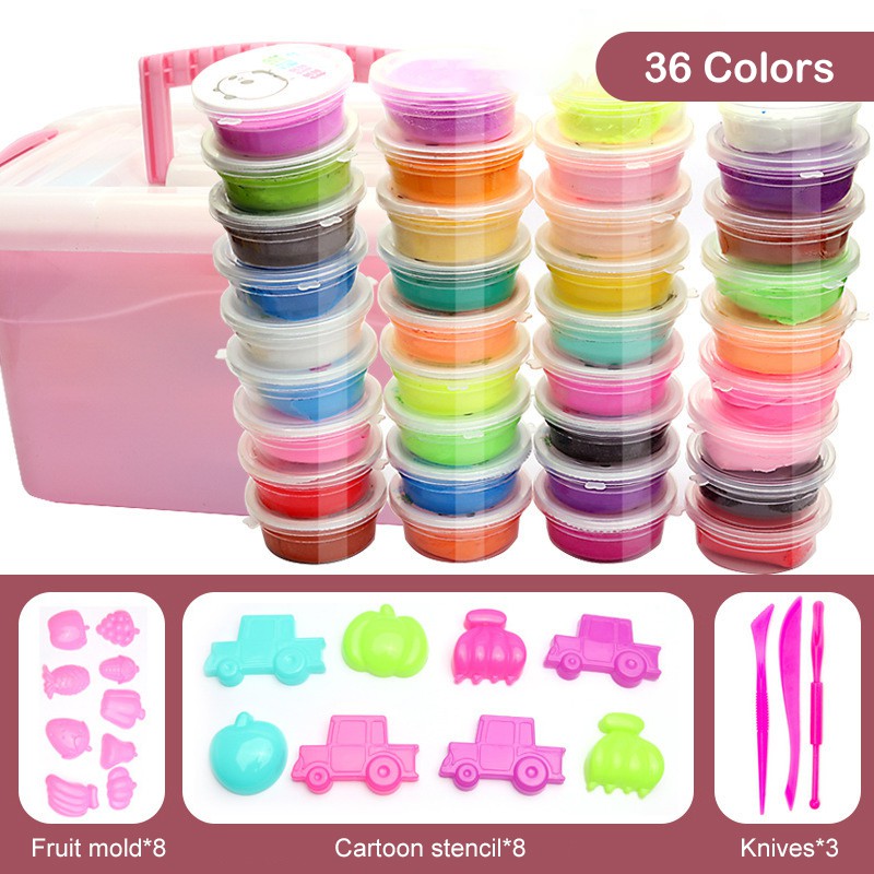 Kids Toys DIY Plasticine 36-Color Clay Stress Dumpling Clay Dough Toy ...