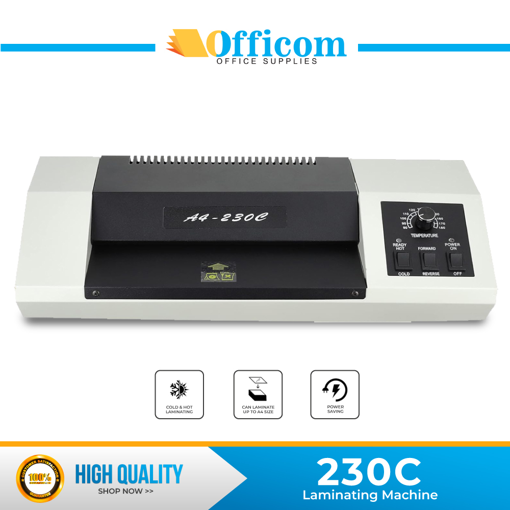 Officom 230C HD A4 Hot and Cold Laminating Machine | Reverse Feeding Durable Laminator up to 180 ...