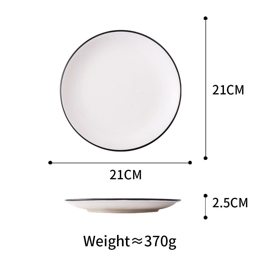 Ceramic Plate Nordic White Dinnerware 6/8/10 inch Kitchen Dining Hotel ...