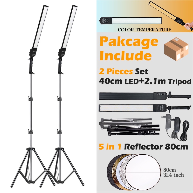 Video Light LED Dimmable Bi-Color LED Video Light Handheld Tripod Stand ...