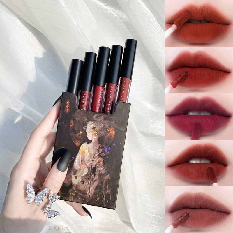 Lipstick Waterproof Original Lipstik matte Kit 5pcs/Set Mousse Velvet ...