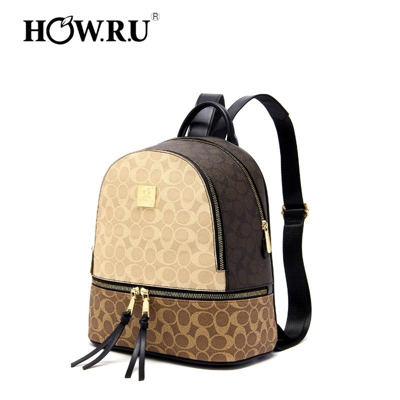 HOW.R.U 2022 New Backpacks PU leather For Women Ladies Korean Fashion ...