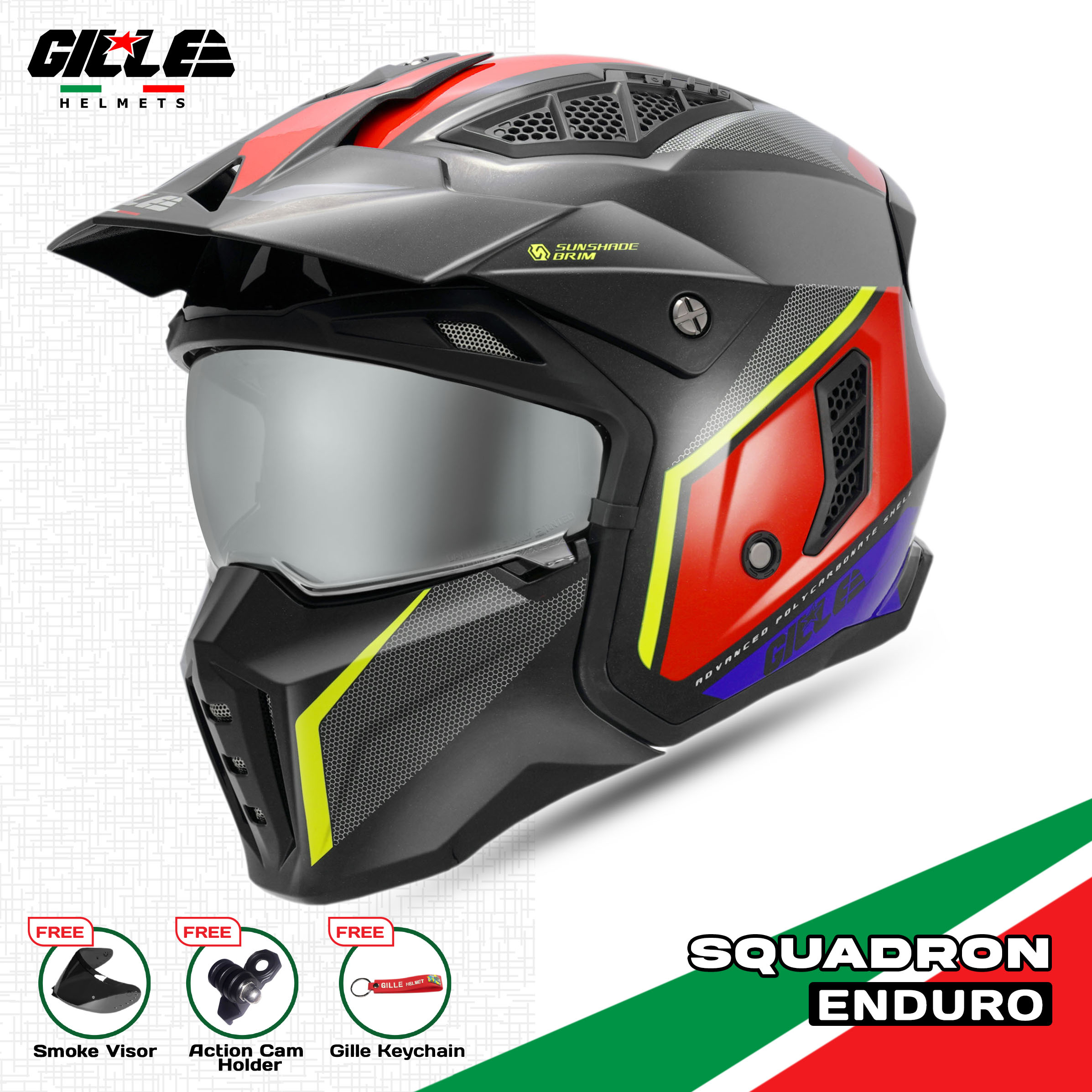 Gille Helmet YM-926 SQUADRON ENDURO Motorcycle Helmets Modular Full ...