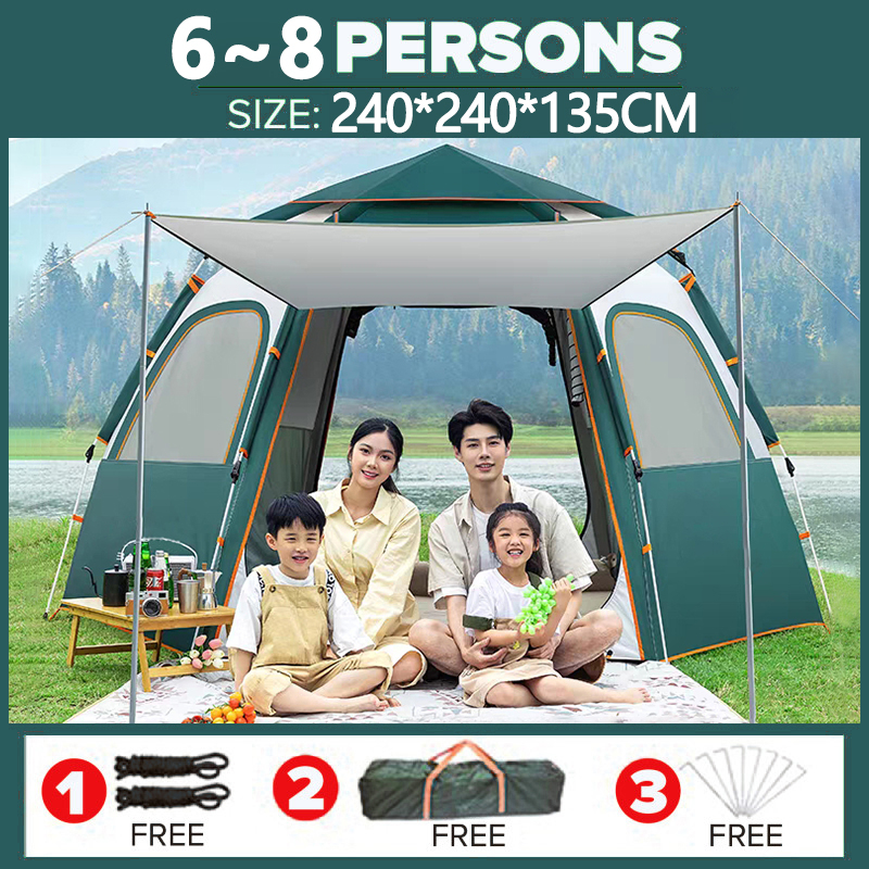 Top Sale Black Camping Tent For7 8people Camping Tent Portable