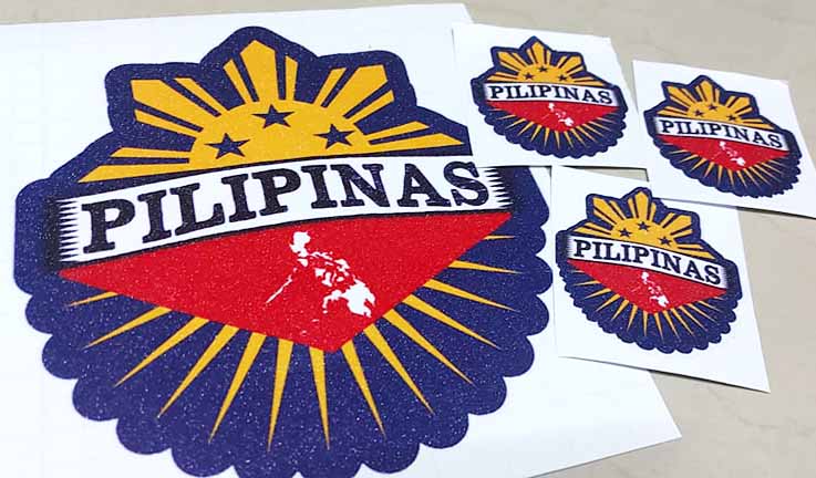PILIPINAS vinyl sticker waterproof with glitter effect 8 inch 3inch ...