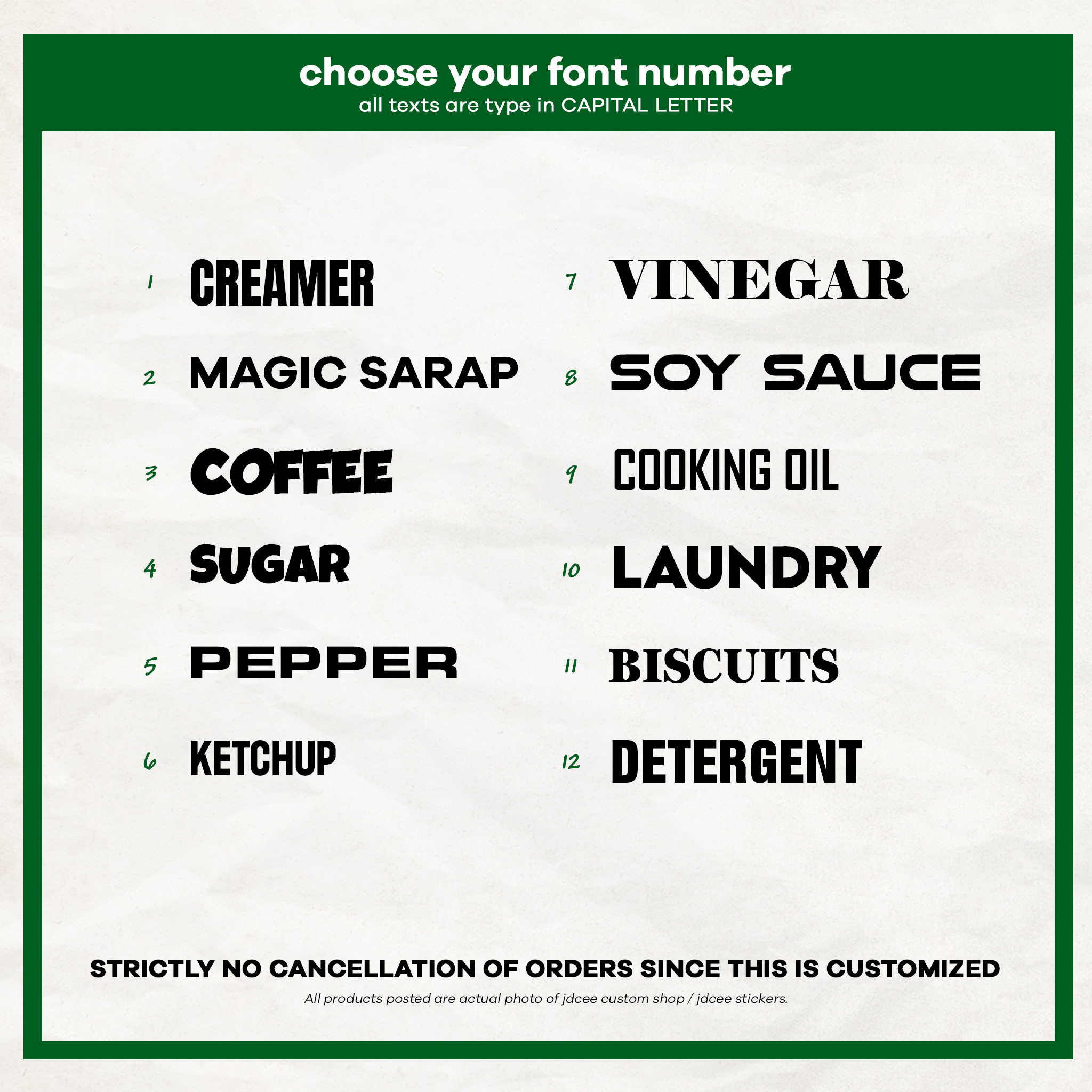 #2 Customized Kitchen Laundry Pantry Name Waterproof Sticker Label ...