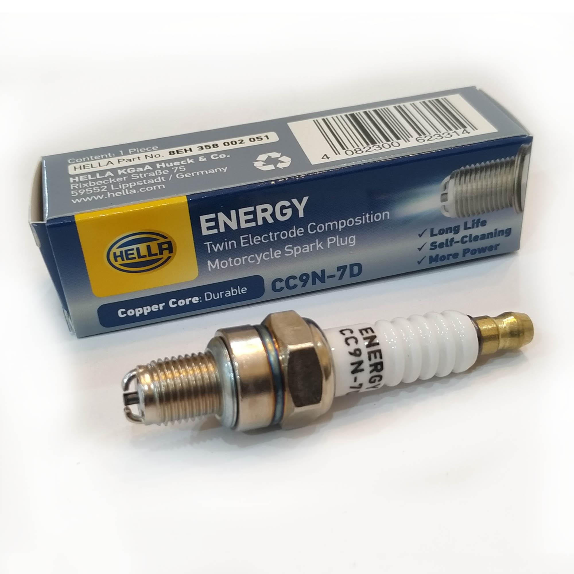 Hella Twin Electrode Spark Plug CC9N-7D for Honda XRM Suzuki Raider Mio ...