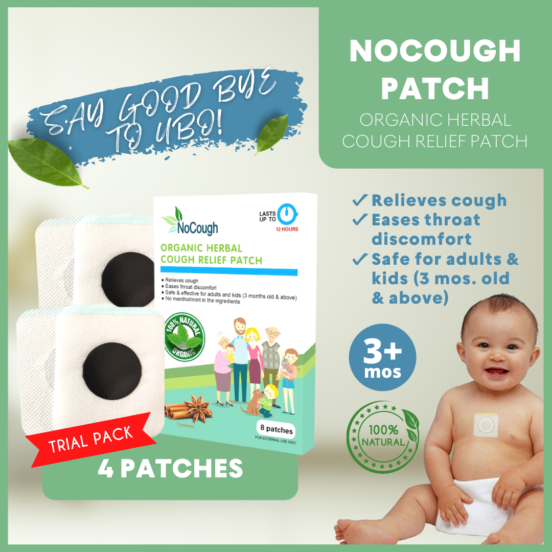 TRIAL PACK 4 Patches NOCOUGH Cough Organic Herbal Relief Patch for Baby ...