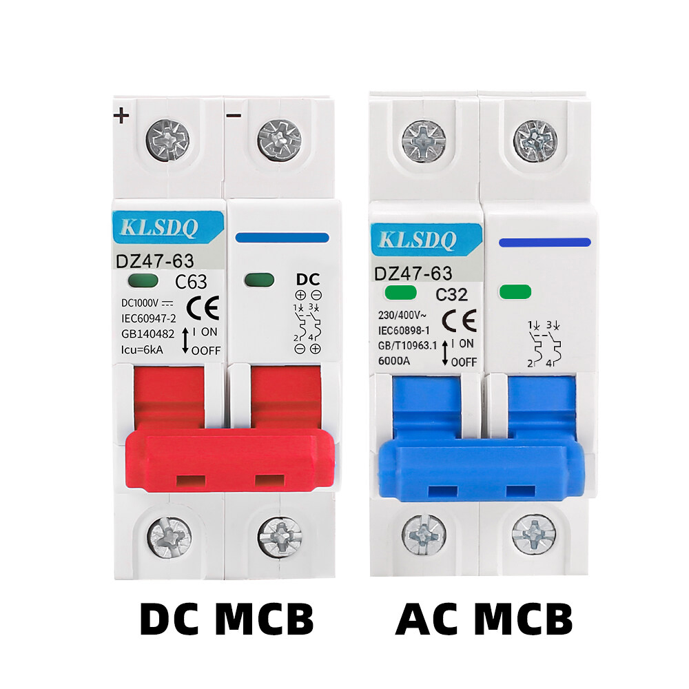 2P AC DC MCB Solar Mini Circuit Breaker Battery Switch 6A 10A 16A 20A 25A 32A 40A 50A 63A DC MCB ...