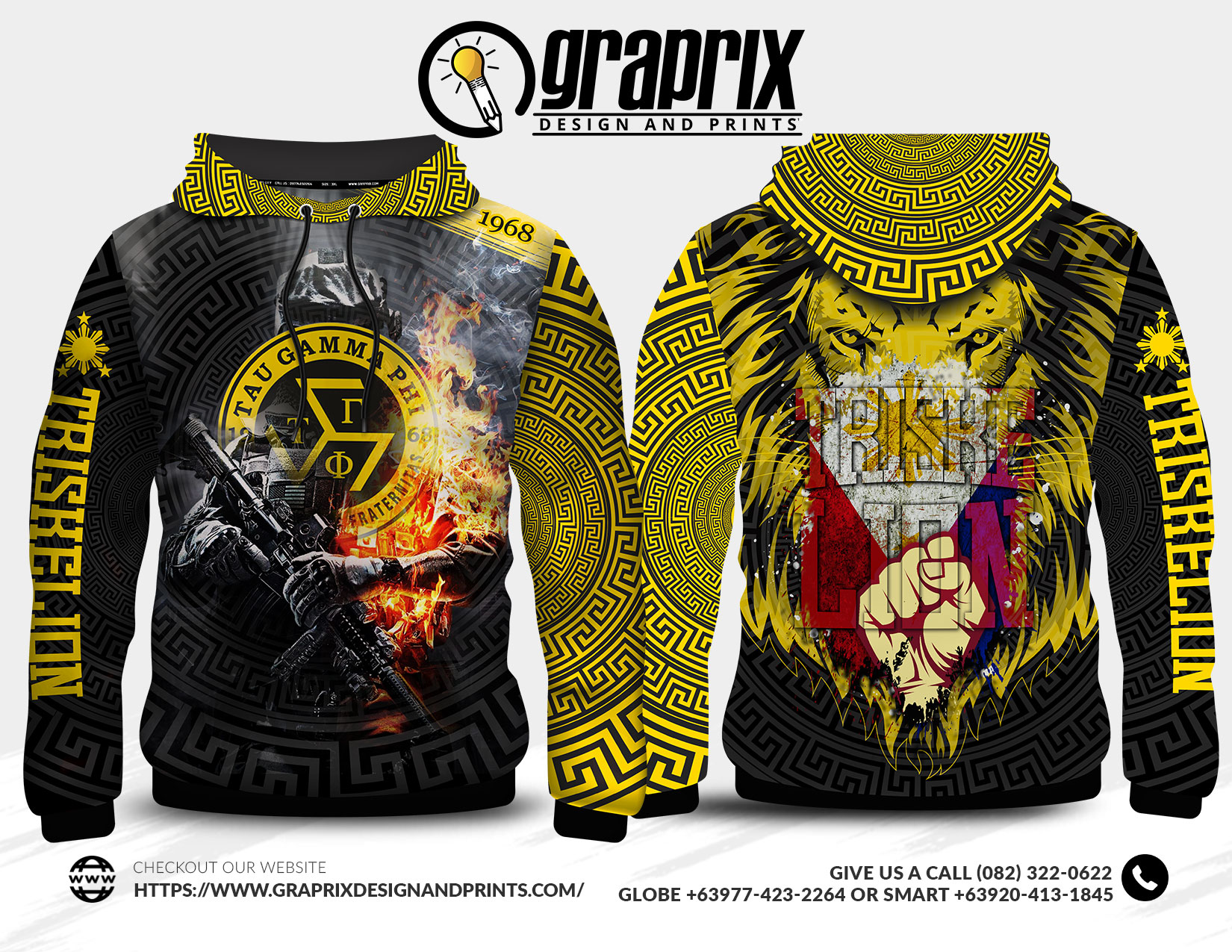 TAU GAMMA Frontliner Hoodie Full Sublimation | Lazada PH