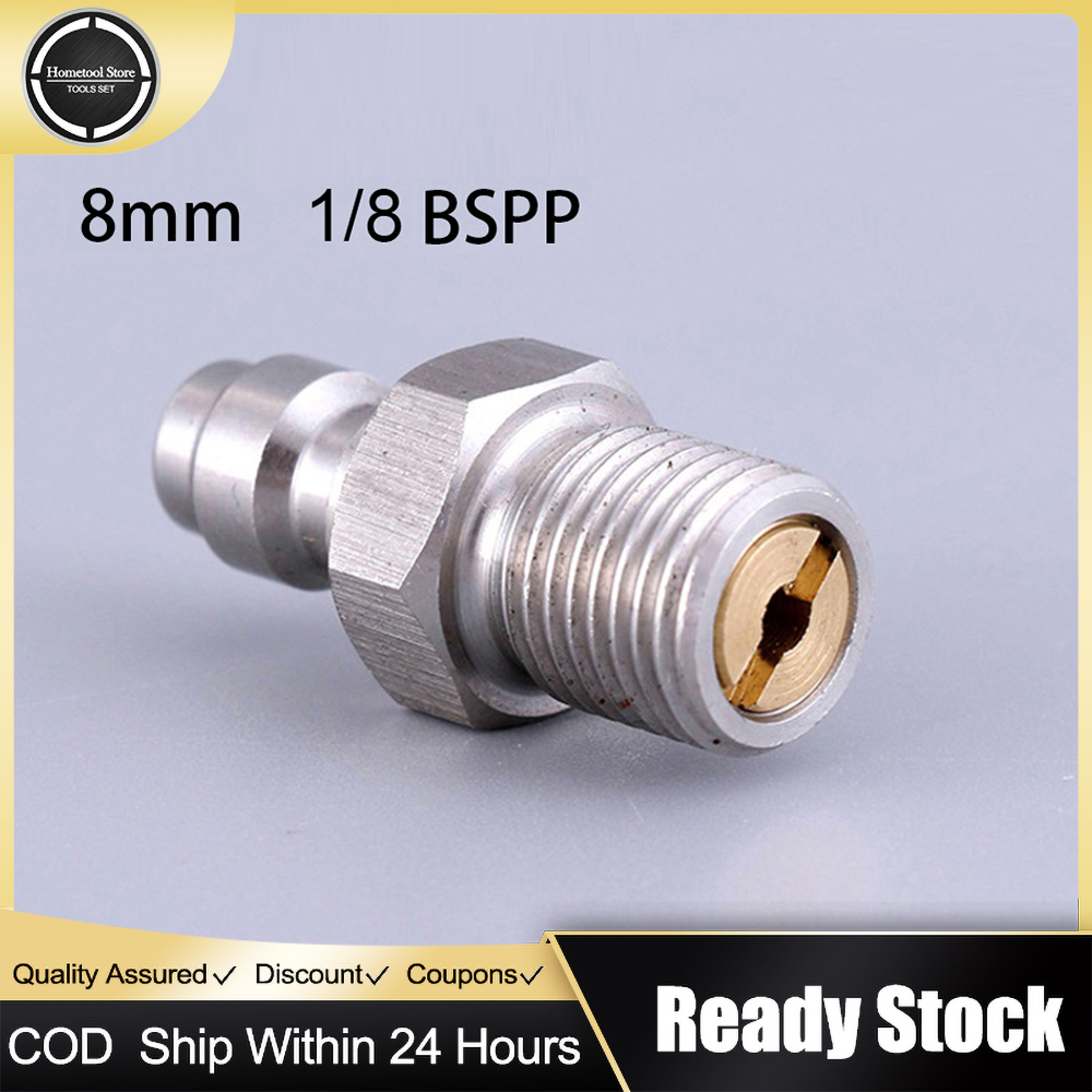 8mm Male Connector Quick Stainless Steel Thread 0.3in Connection Fill ...