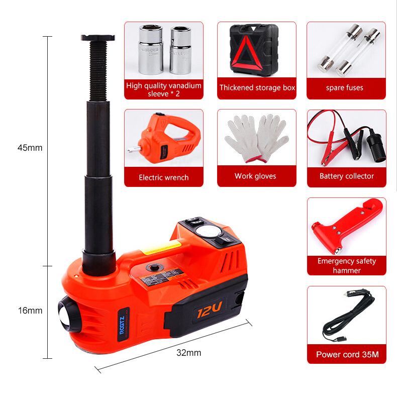 DEKES 4 in1 Car Electric Jack Jack High Machine 12V 5T 45CM Car Jack ...