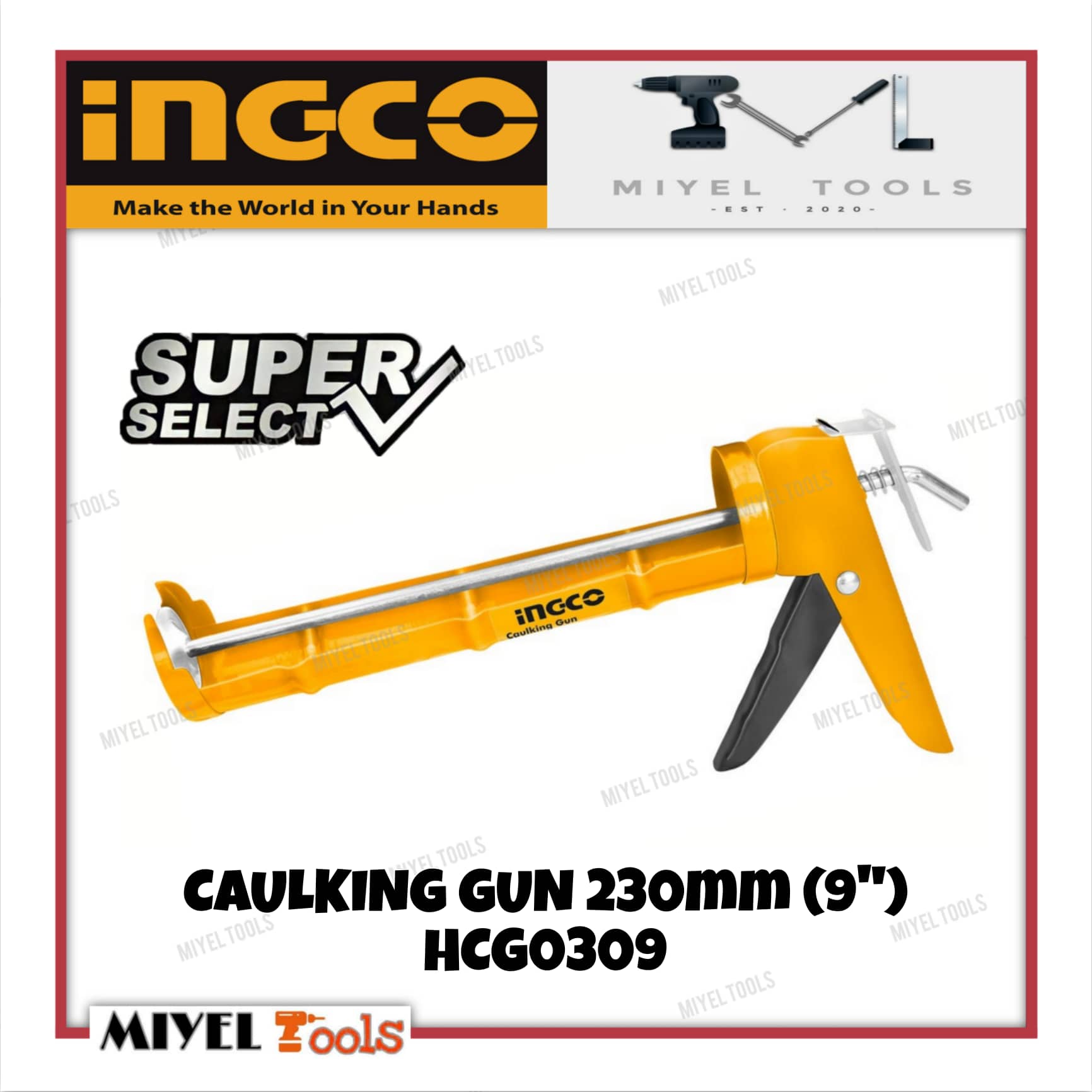 INGCO Caulking Silicon Sealant Gun 9" HCG0309 | Lazada PH