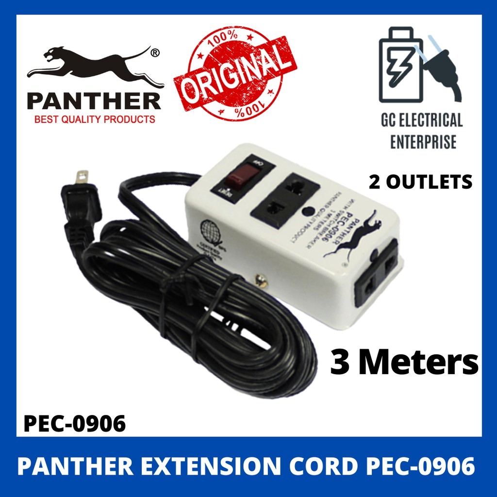 Panther Extension Cord PEC-0906 Heavy Duty 3 Meters | Lazada PH