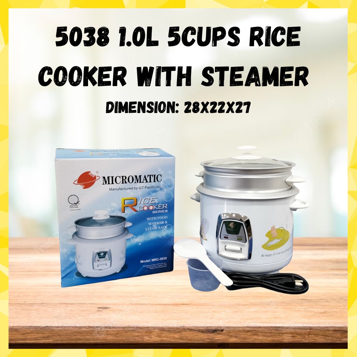 MRC-5038 RICE COOKER WITH STEAMER 1 LITER/ RICE COOKER WITH CUP/ RICE COOKER WITH PADDLE/ RICE ...