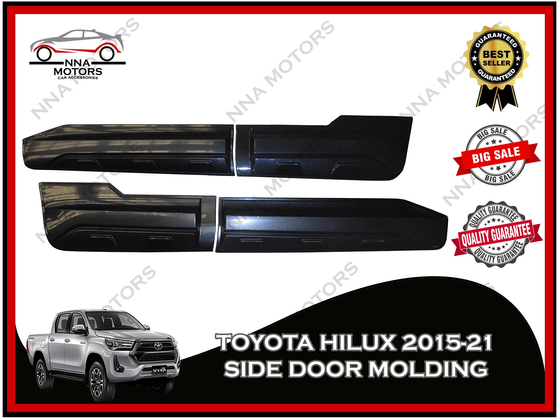 TOYOTA HILUX 2015-23 Side Door Cladding Black | Lazada PH
