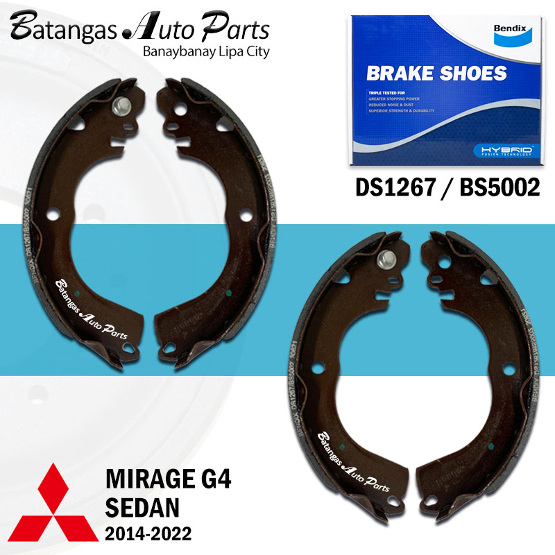 BENDIX BRAKE SHOE MITSUBISHI MIRAGE G4 SEDAN 2014-2022 1SET 4PCS 1267 ...