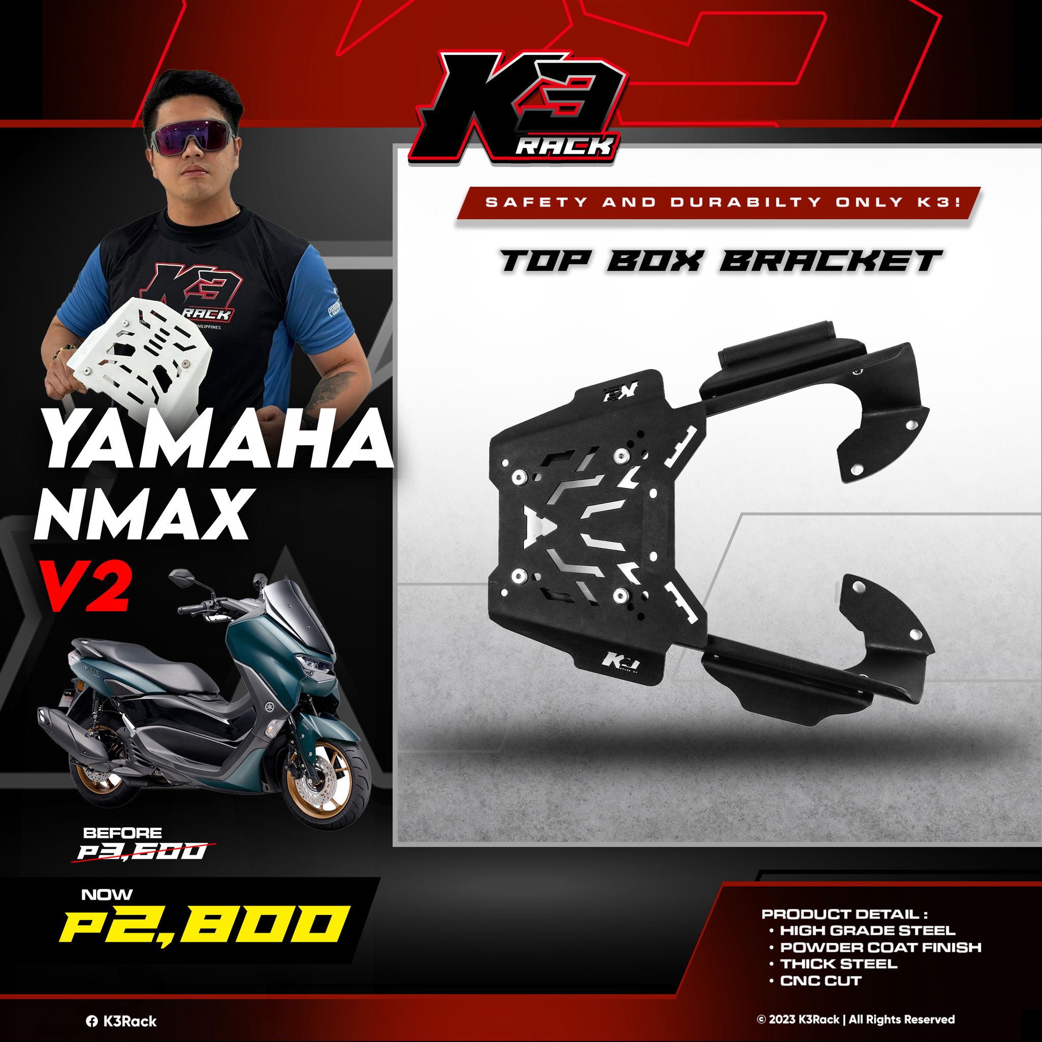 K3 RACK YAMAHA NMAX V1-V2 LIFETIME WARRANTY | Lazada PH
